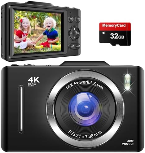 Amazon.com : Digital Camera,Portable Compact Point and Shoot Digital ...