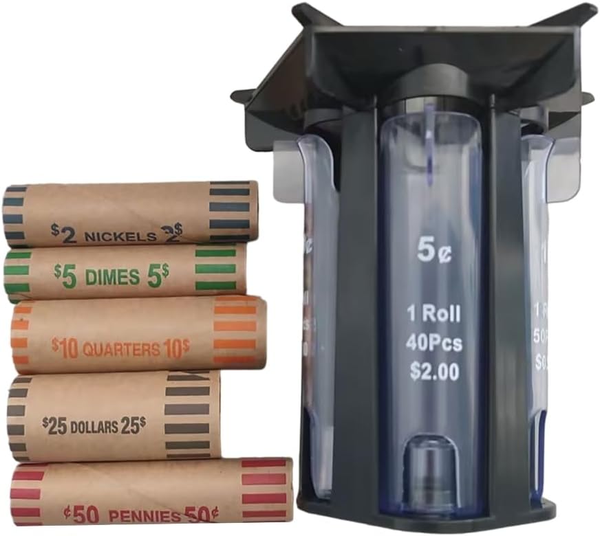 Amazon.com : QWBNIP Coin Counter Coin Sorter Tube, 5-in-1 Accurate Coin ...