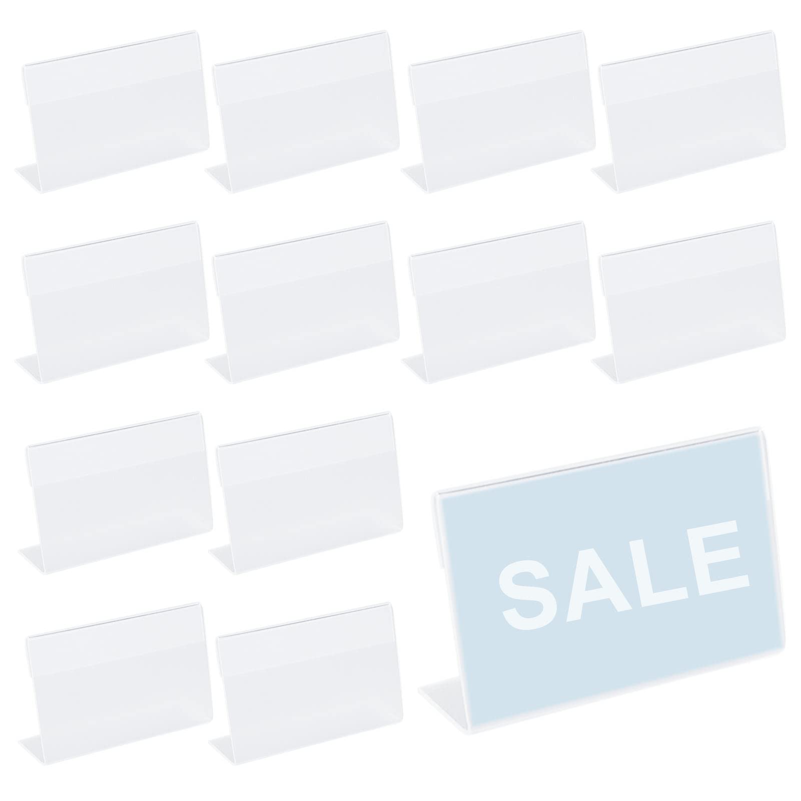 30pcs Price Display Holder L Shape Clear Acrylic Price Card Tag Acrylic ...
