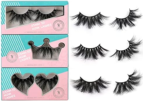 Amazon.com: HBZGTLAD NEW 5Pair Fluffy Lashes 25mm 3d Mink Lashes Long ...