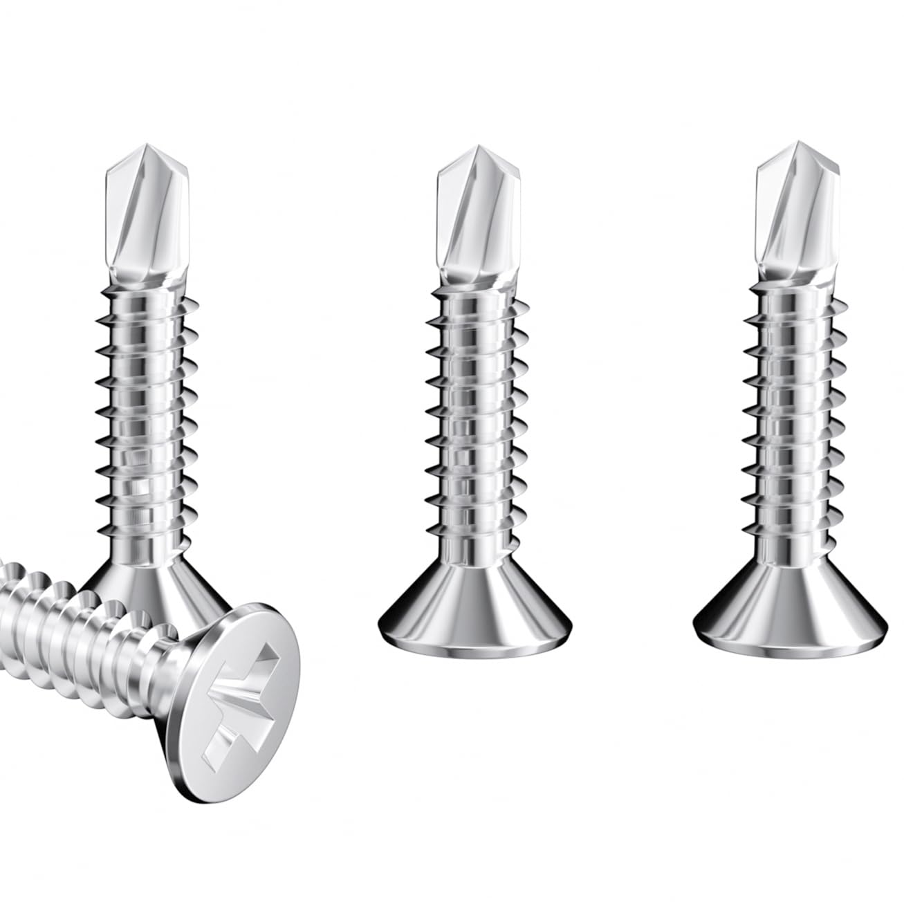60 PCS Stainless Steel Self Drilling Self Tapping Metal Screws for Iron ...