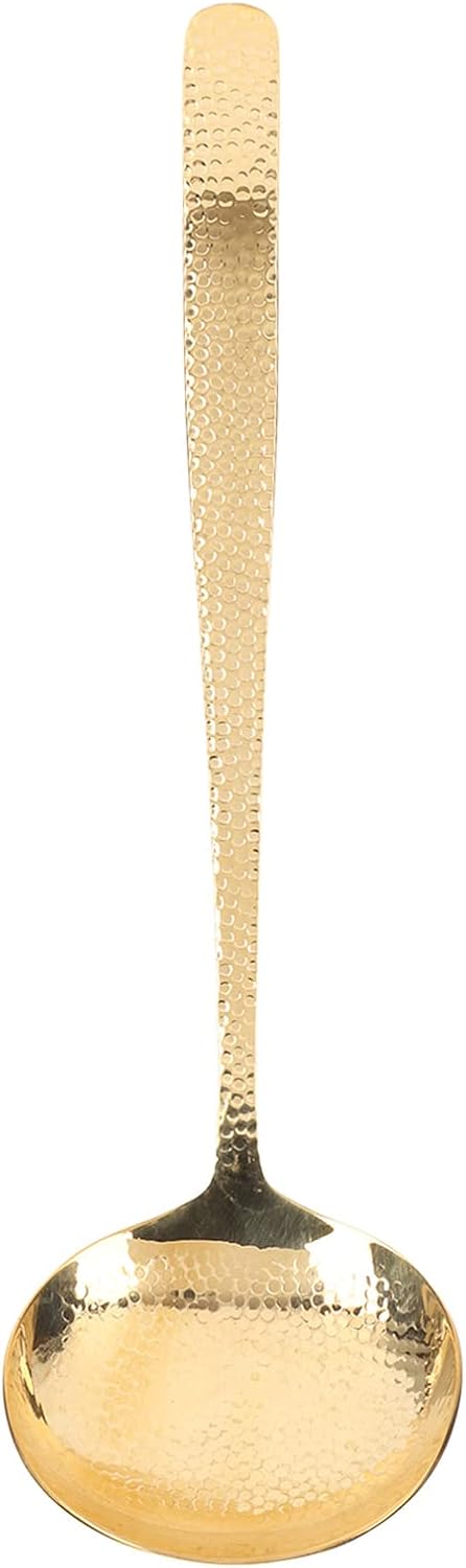 Amazon.com: Sunicon Gold Ladle, Durables Brass Kitchen Ladle Balanced ...