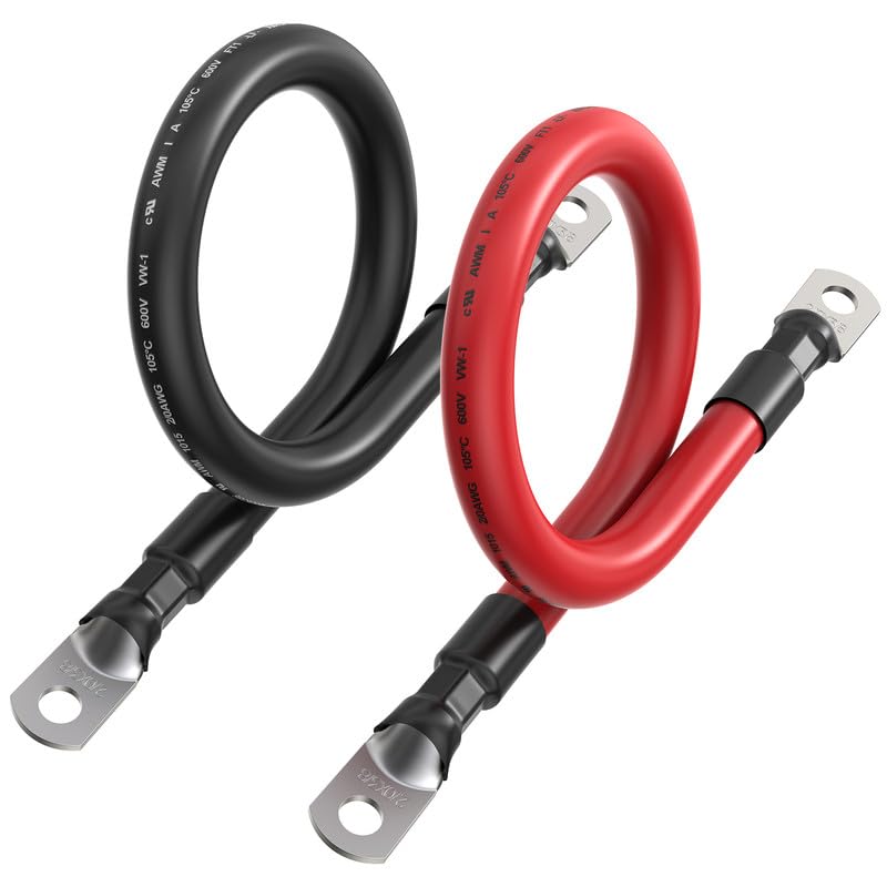 Amazon.com: RICH SOLAR 2/0 Inverter Battery Cable (1 ft 2/0 AWG - 3/8 ...
