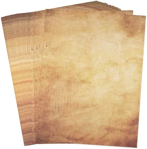 50 Pack Antique Parchment Stationary Paper 8.5"x 11" Vintage Paper for ...