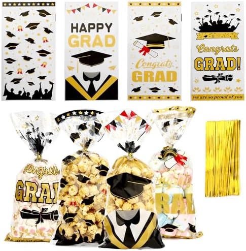 Amazon.com: 100 Pieces 2024 Graduation Treat Bags Congrats Graduates ...
