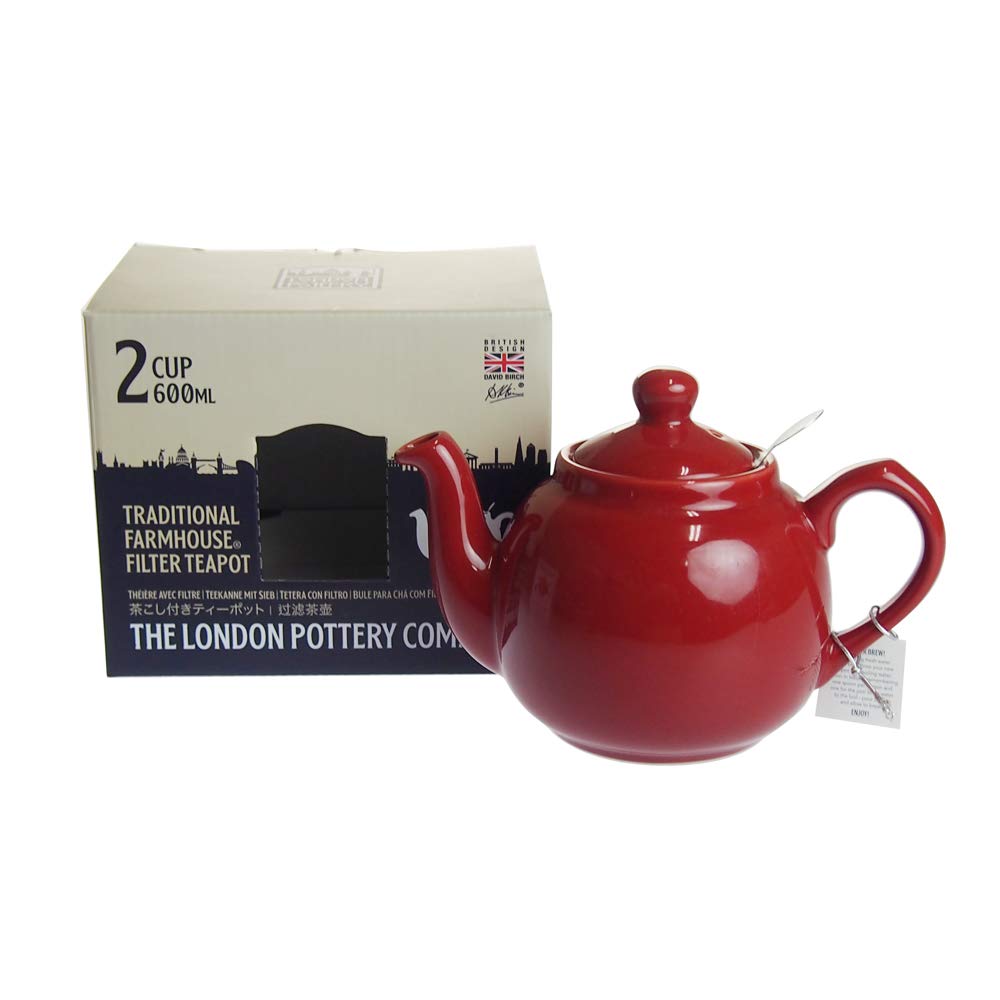 London Pottery Farmhouse Small Teapot with Infuser, Ceramic, Red, 2 Cup ...