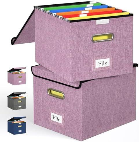 Amazon.com: Forogic Collapsible File Organizer Box with Lid & Slide ...