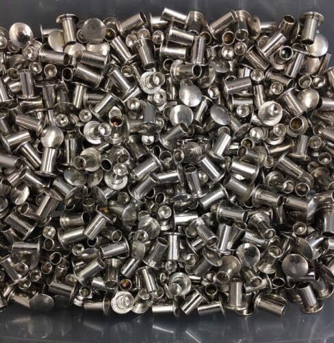 1/8 X 7/32 Semi Tubular Rivet Brass Nickel Oval Head (10 Pieces ...