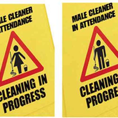 Robert Scott NWSAEH Cleaner in Attendance Safety Sign, Male/Female ...