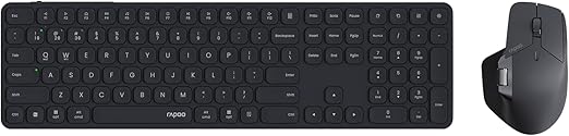 Amazon.com: Rapoo 9560M Wireless Keyboard and Mouse Combo, Blade-Series ...