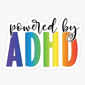 Amazon.com: Powered by ADHD. Funny ADHD for People with Attention ...