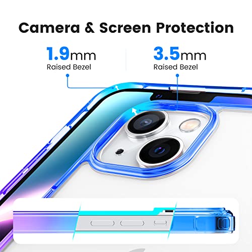 Snapklik.com : Mkeke iPhone 13/14 Gradient Purple Blue Bumper Case ...