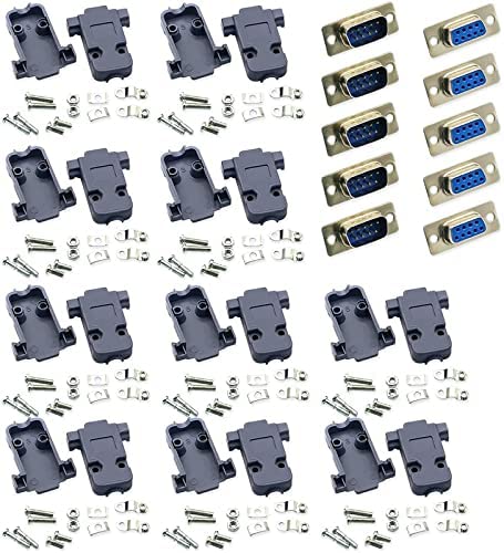ESPtronics 10 Pair DB9 Serial Connector RS232 9 pin Double Row Welded ...