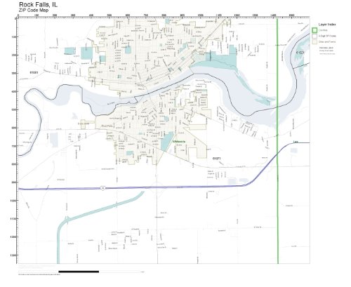 ZIP Code Wall Map of Rock Falls, IL ZIP Code Map Laminated: Amazon.com ...