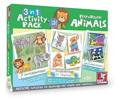 Buy Toykraft: Animals 3-in-1 Activity Box, Learning Activity Games ...
