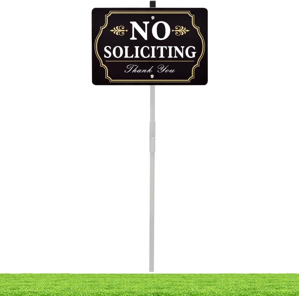 Amazon.com : Kichwit No Soliciting Sign for House with Stake,12 x 8 ...
