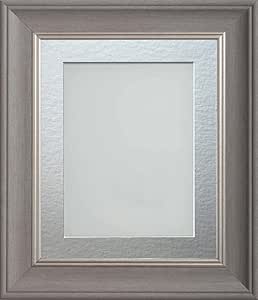 Frame Company Drummond Gunmetal Grey Photo Frame, Silver Mount, 18x14 ...