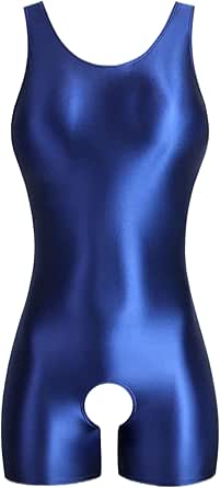 Amazon.co.jp: MJINM ノースリーブショーツタイツ レーディスノースリーブレオタード コスチューム ゼンタイ 激密着.目立つ ...