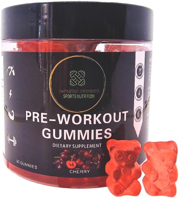 Amplified Strength - Pre-Workout Gummies - 90 Gummies - Cherry Flavour ...