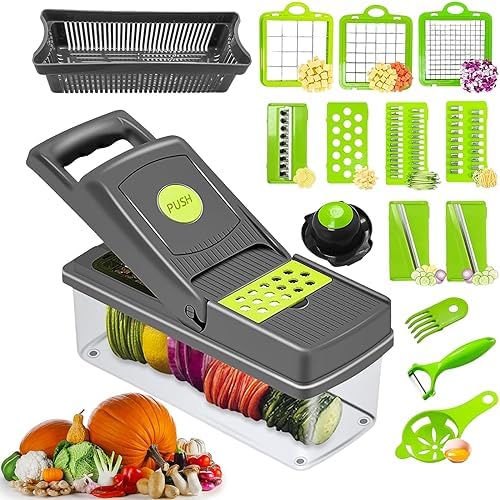 Amazon.com: Vegetable Chopper, Onion Chopper, Mandolin Slicer,Pro 10 in ...