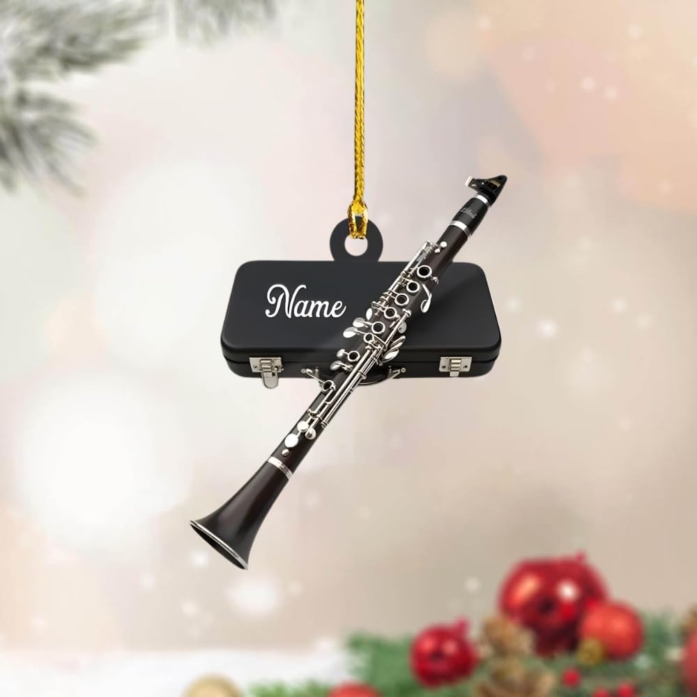 Amazon.com: TM TEEMAN Personalized Clarinet 2D Flat Ornament for ...