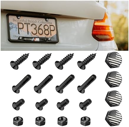 Amazon.com: BESULEN Car License Plate Screws Fastener Kit, 4 Sets ...