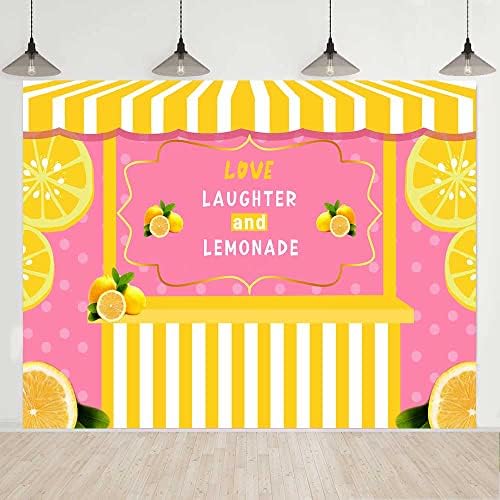 Amazon.com : LUCKBTY 8x6ft Yellow Lemon Backdrops for Party Shower Wall ...