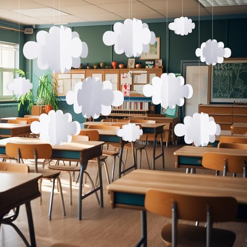 Amazon.com: 16 Pieces Hanging Felt 3D Cloud Ornaments, Artificial ...