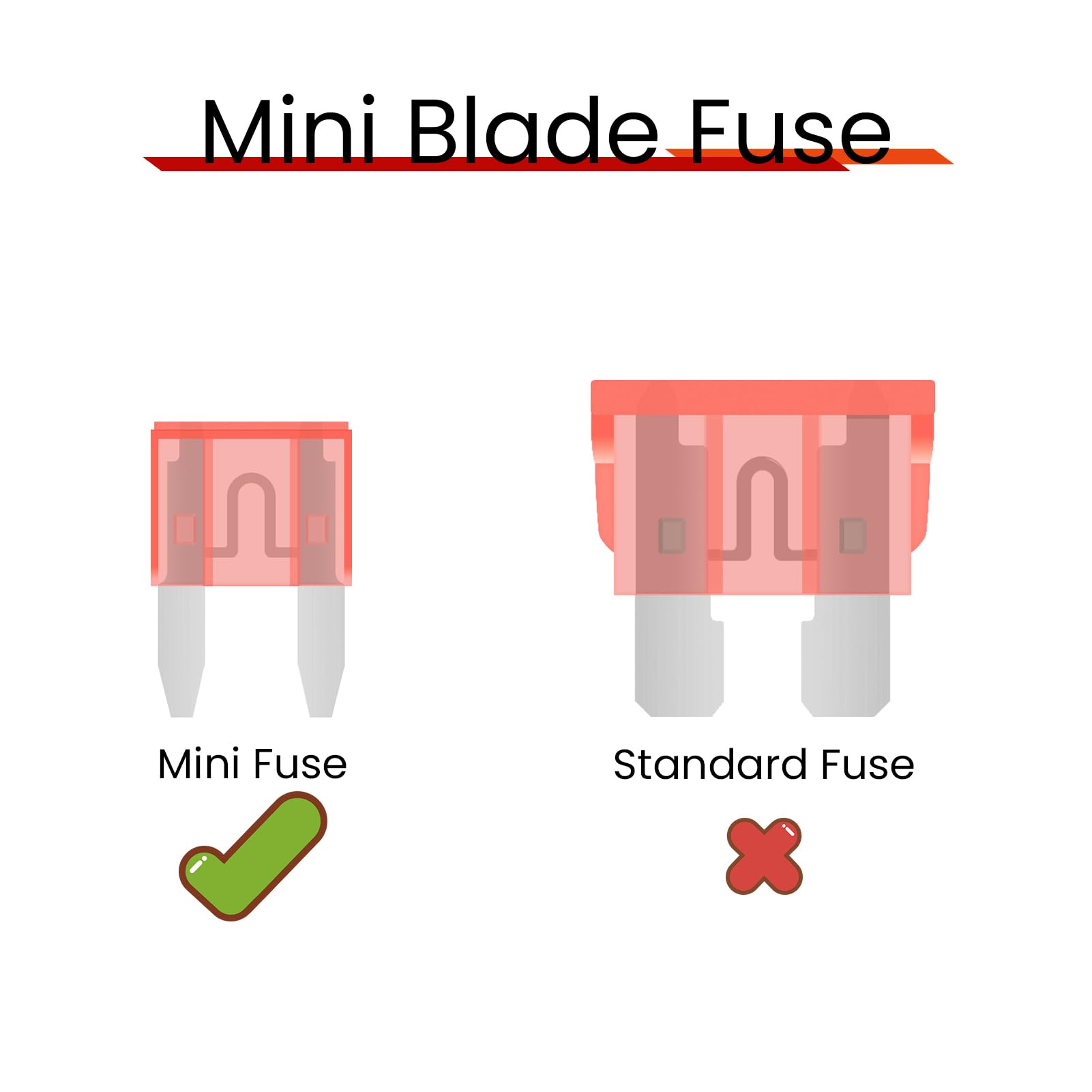 Snapklik.com : (60Pcs) 40 Amp Mini Car Fuses, 40A Automotive Fuses ...