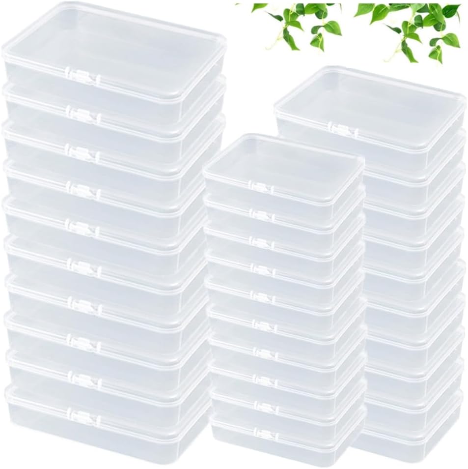 Rectangular Empty Plastic Box, 30 Pack Clear Plastic Beads Storage ...