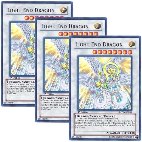 Amazon.co.jp: ★ 3枚セット ★遊戯王 英語版 LCGX-EN189 Light End Dragon ライトエンド・ドラゴン ...