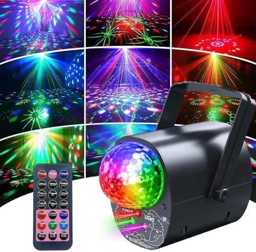 Party Lights, RGB 3 Lens Remote Party Laser Light Sound Activated dj ...