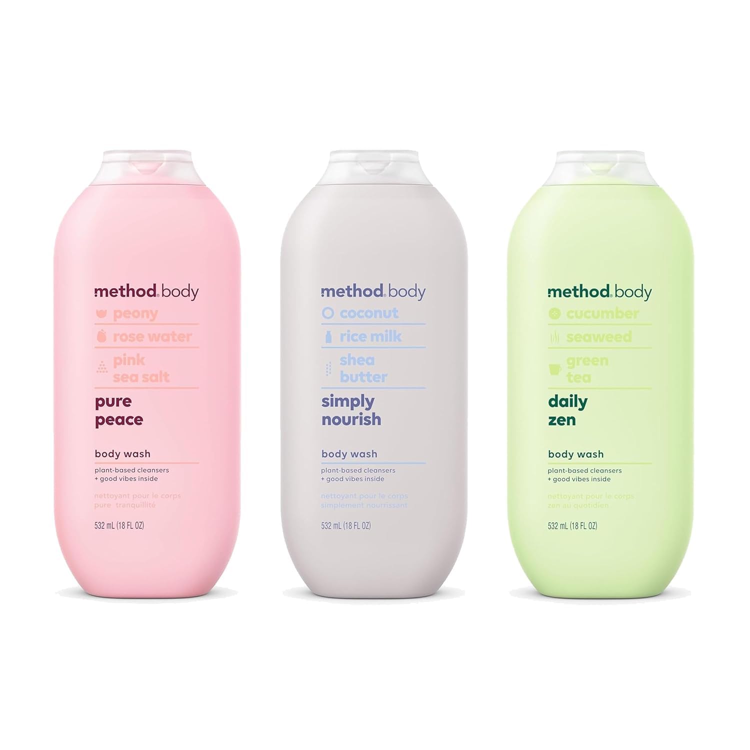 Amazon.com : Method Body Wash Variety Pack - Pure Peace 18 fl oz ...