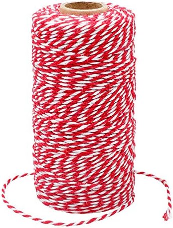 Amazon.com: HRX Package Red and White Cotton Twine 656 Feet x 2 Roll ...