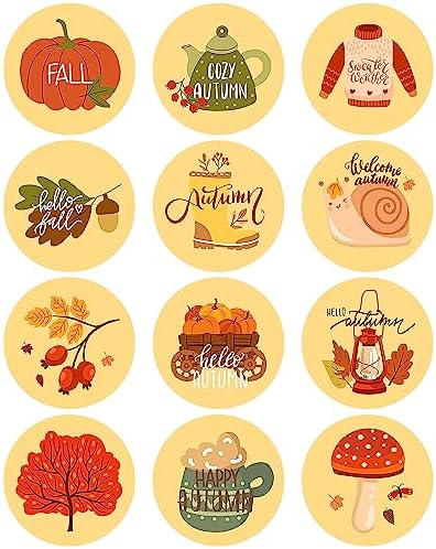 Amazon.com: Lucleag Hello Fall Pumpkin Maple Leaves Stickers - 360PCS ...