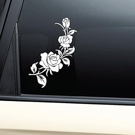 Amazon.com: Rose Flower - Die Cut Vinyl Window Decal/Sticker for Car ...