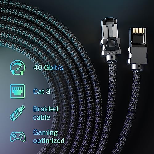 Snapklik.com : Cat 8 Network Cable, Ethernet Cable, LAN Cable 10ft ...