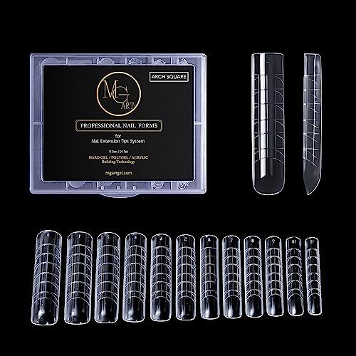 Amazon.com: MGART Dual Nail Forms ARCH SQUARE Extension Structure Poly ...