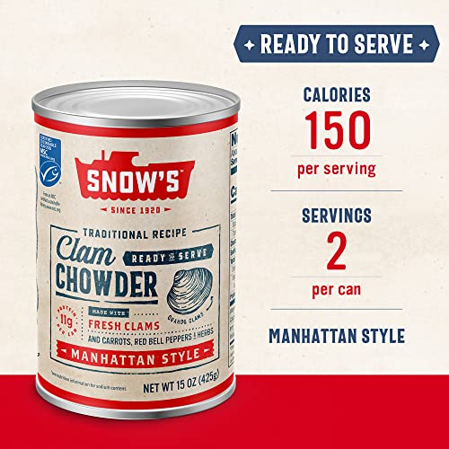 Snapklik.com : Snows Manhattan Clam Chowder, 15 Oz Can