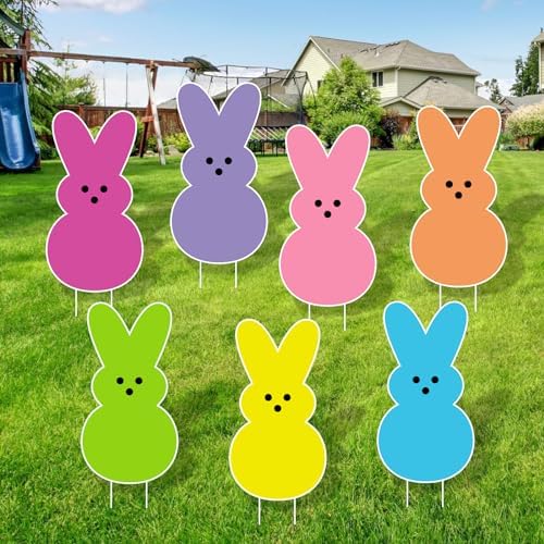Amazon.com : Happy Easter Yard Sign - Easter Bunny Chicken Yard Sign ...