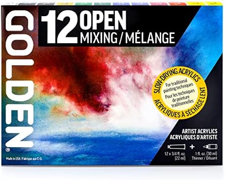 OPEN Slow-Drying Acrylics by GOLDEN, Mixing Set, Professional Acrylic ...