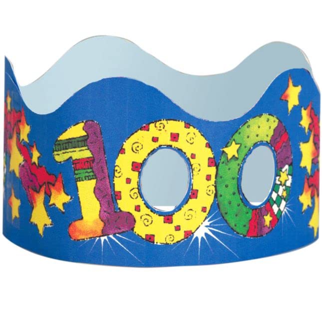 Snapklik.com : 100th Day Of School Crowns -24 Pack- Happy 100th Day Of ...