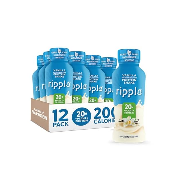 Ripple Vegan Protein Shake | Vanilla | 20g Nutritious Plant Based Pea ...