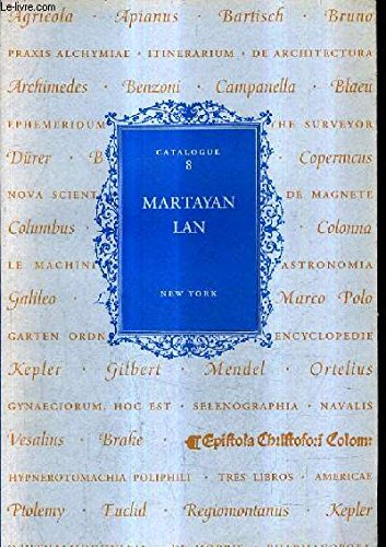 CATALOGUE EN ANGLAIS : CATALOGUE N°8 MARTAYAN LAN - RARE BOOKS ...