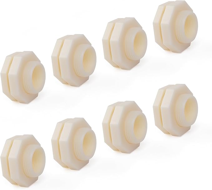 Amazon.com: ChillWaves ABS Bulkhead Fitting 1/2" Double Thread Connector Adapter for Water Tank ...