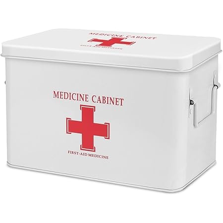 Zeller First Aid Box, Metal, Red, 32 x 19.5 x 20 cm : Amazon.co.uk ...
