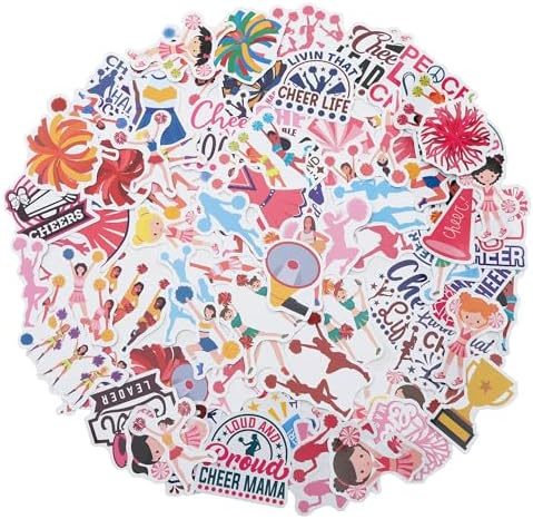 Amazon.com: 100 Pack Cheerleading Stickers, Cheerleading Cheerleader ...