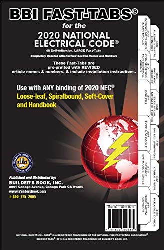 National Electrical Code NEC 2020 Fast-Tabs For Softcover, Spiral ...