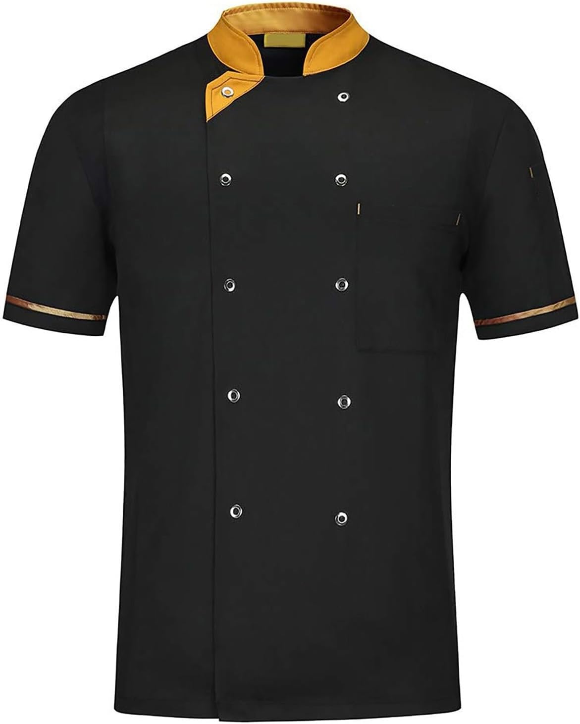 Amazon.com: Unisex Chef Coat Short Sleeve Chef Jackets For Men ...