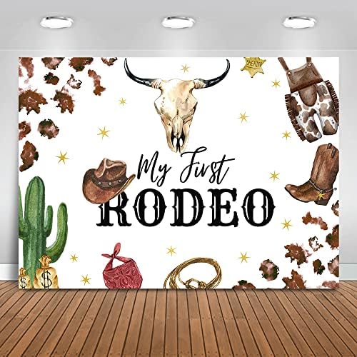 Amazon.com : Mocsicka First Rodeo Backdrop Western Cowboy 1st Birthday ...